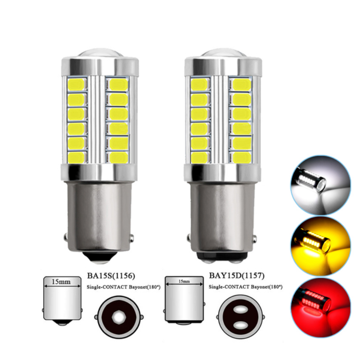 CanBus Car LED Bulb 1156 1157 Super Bright Turn Signal Light Blub 33 Led SMD 12V Car Reverse ...