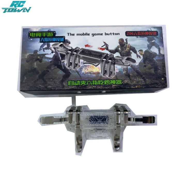 6 Finger Controller Trigger Game Fire Button Handle Gamepad for PUBG ...