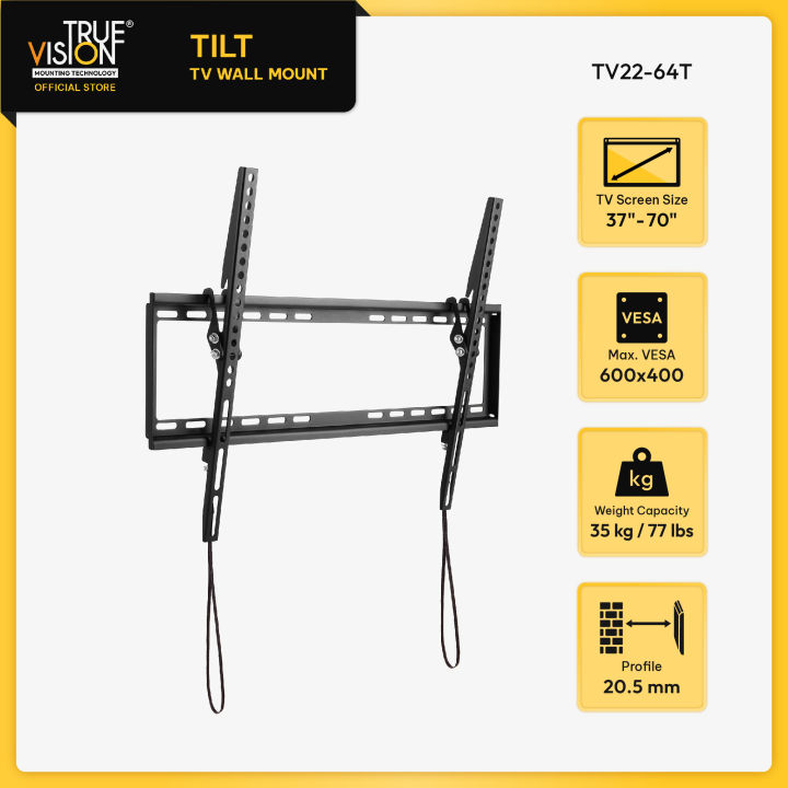 True Vision Secure & Economical Slim Tilt TV wall mount bracket w ...