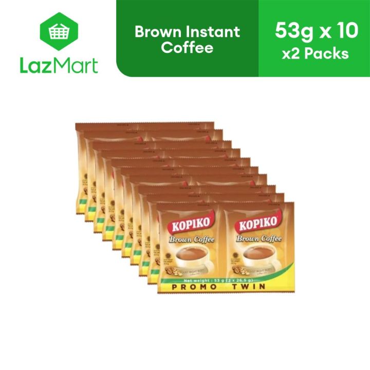 Kopiko 3in1 Coffee - Brown Twin Pack 53g x 10 sachets (Set of 2) - 20 ...