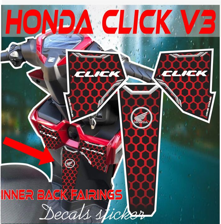 HONDA CLICK VERSION 3 INNER BACK FAIRINGS DECALS STICKER | Lazada PH