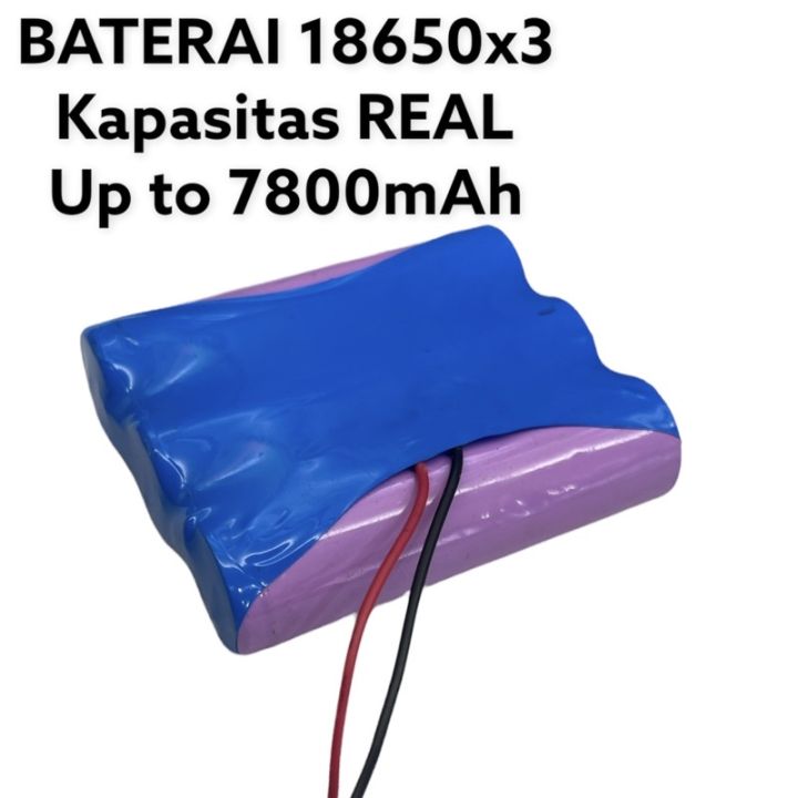Baterai 18650 7800mAh x 3 Batrai Batterai Batre Battery RECHARGEABLE ...