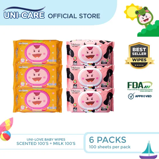 UniLove Baby Combo 100's (Scented and Milk Scent) Pack of 6 | Lazada PH