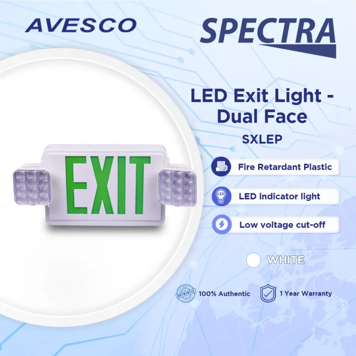 Spectra | LED Exit Light - Dual Face | SXLEP | ABS UL 94-0 Fire ...