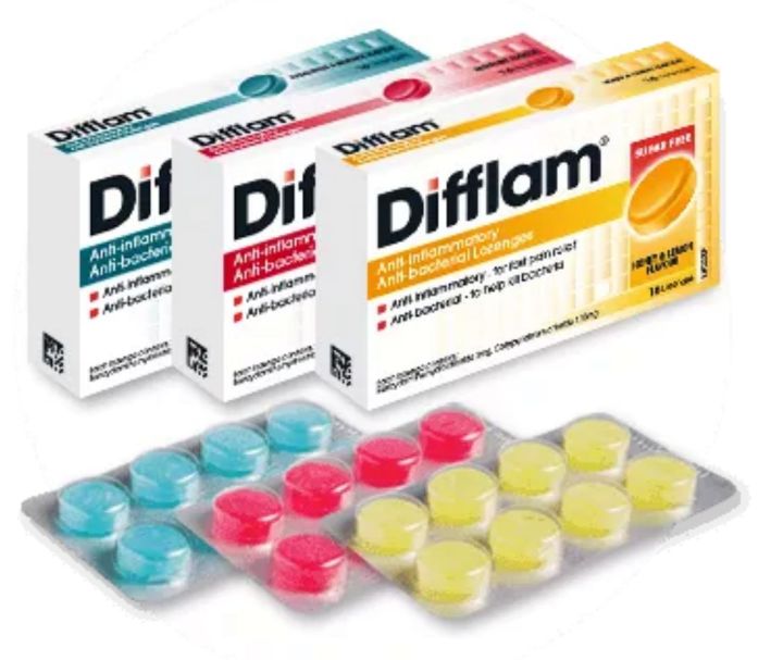 Difflam Raspberry/Honey Lemon/Blackcurrant 16s Lozenges Anti ...