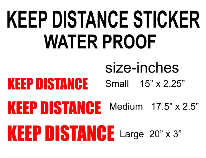 KEEP DISTANCE STICKER,WATER PROOF,FOR TRUCK AND L300 KEEP DISTANCE ...