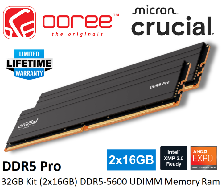 CRUCIAL DDR5 5600MHZ / PRO KIT 5600MHZ RAM DESKTOP PC (UDIMM) / LAPTOP ...