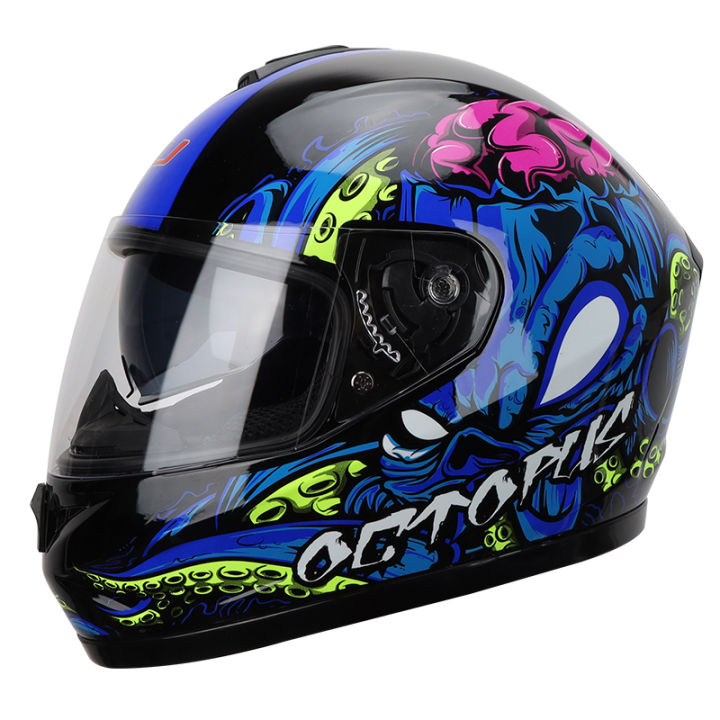Motors Alliance HNJ 988 motorcycle Full Face Dual Visor Helmet man for ...
