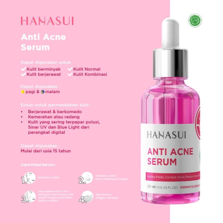 Hanasui Anti Acne Serum New Look & Improved Formula | Lazada Indonesia