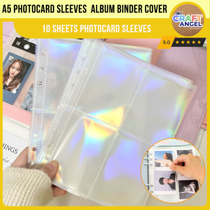 10Sheets A5 Photocard Sleeves Album Binder Cover Universal Transparent ...