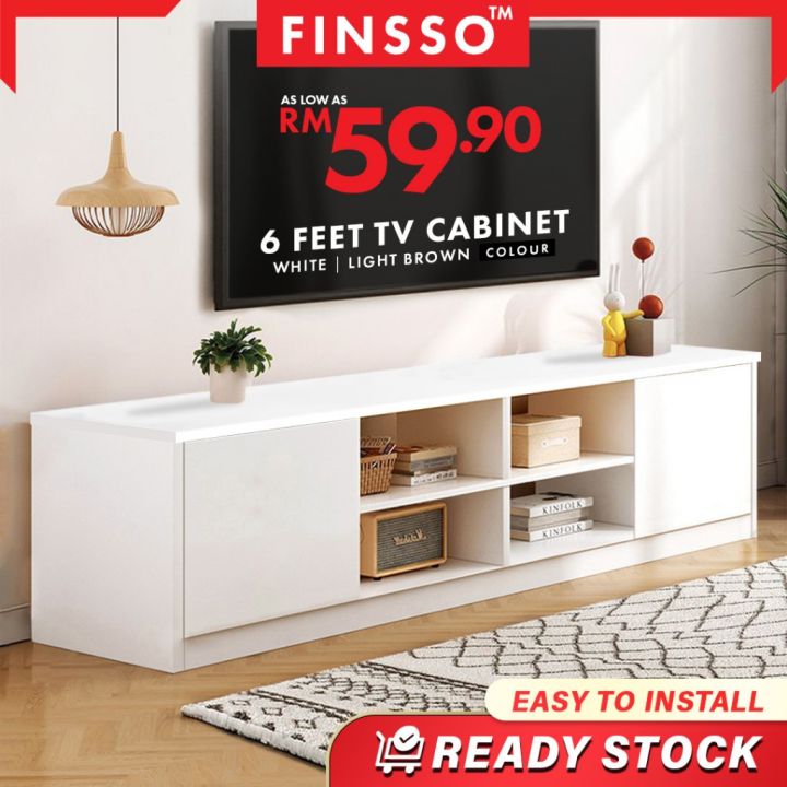Finsso : 6 Feet Modern TV Cabinet /TV Console/ Media Storage/ Rak TV ...