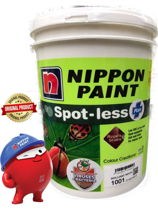 [READY STOCK] 5L Nippon Paint Spotless Spot less Interior Wall Paint ...