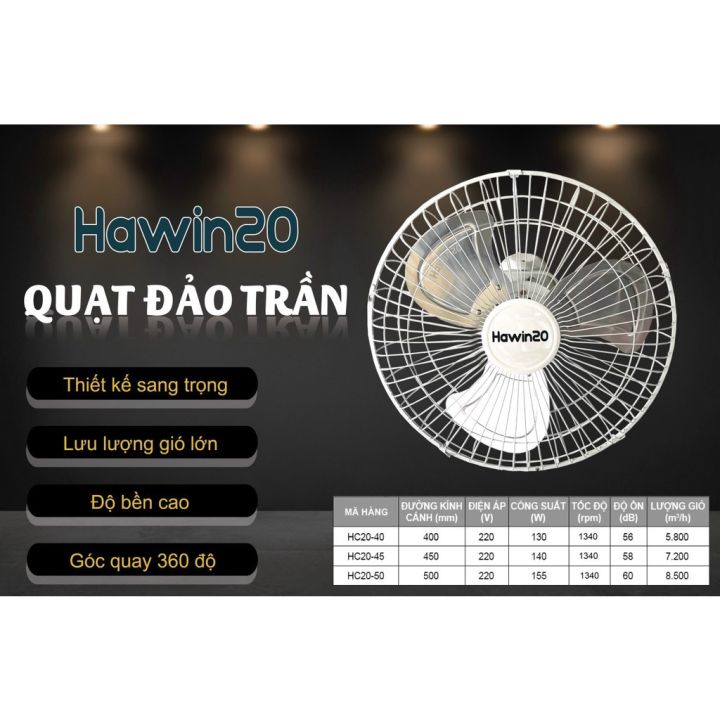 Quạt Đảo Trần Công Nghiệp Hawin20 Hc20-40-45-50 | Lazada.vn