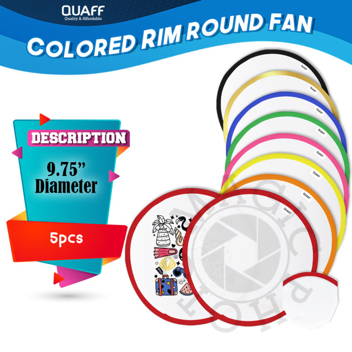 MP00 (5pcs) QUAFF Blank Printable Foldable Rim Color Round Fan | Lazada PH