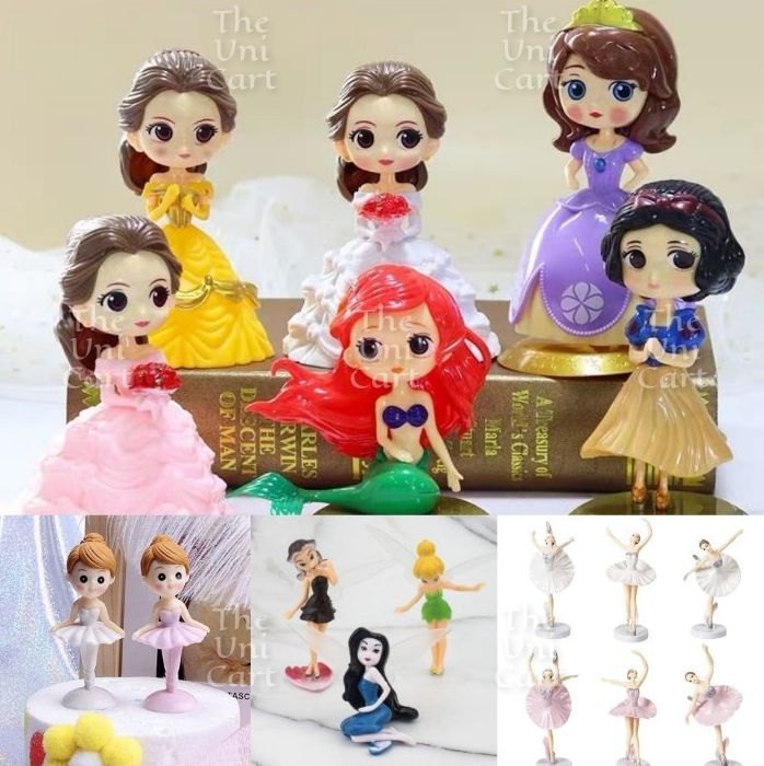Toy Figures Cake Topper Princess Ballerina Fairy Flamingo Frosen ...