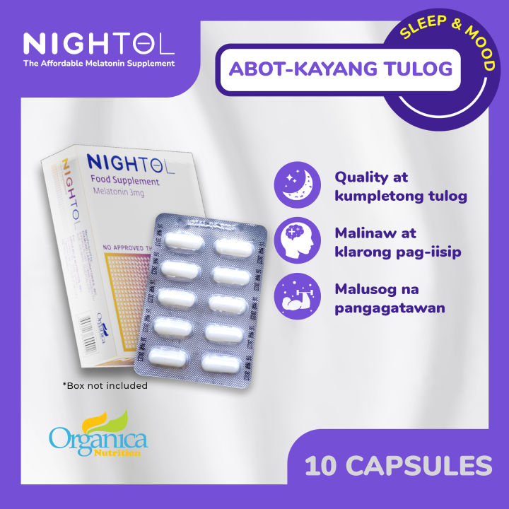 [For Natural Sleep] Nightol Pure 3mg Melatonin Supplement Sleep Aid (10 ...