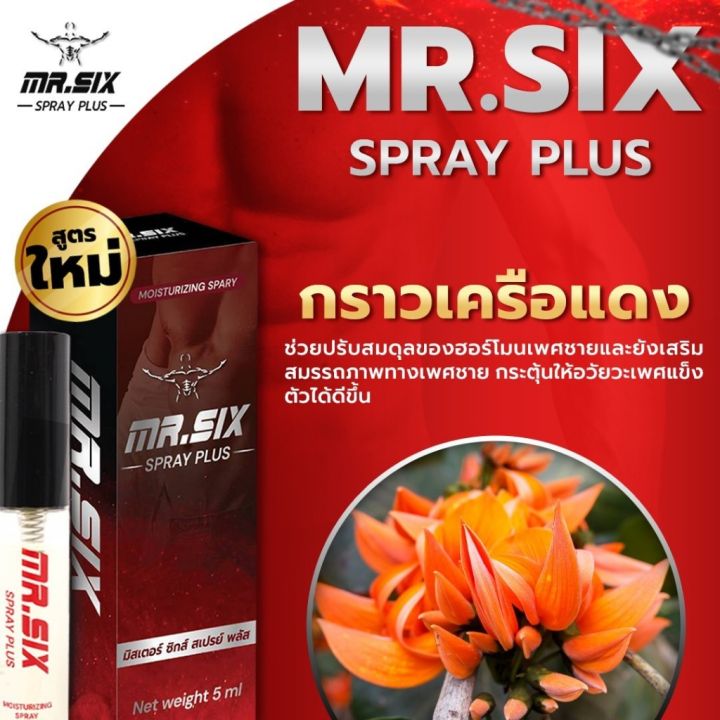 Mr. Six Spray Plus สเปรย์ตัวช่วยสำหรับผู้ชาย (5ml.)/ สบู่ Mr. Six Sope ...