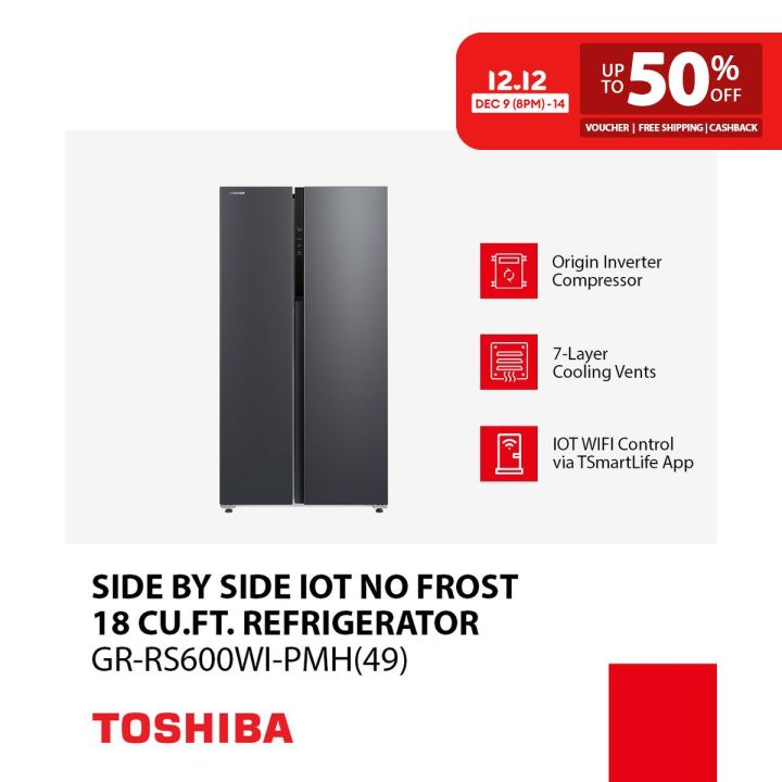 Toshiba Side by Side Refrigerator Inverter 18 cu. ft - 22 cu. ft ...