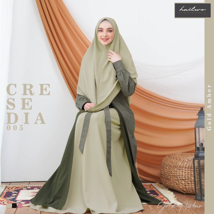 HAITWO SET GAMIS SYAR'I + HIJAB CRESEDIA 005 | Lazada Indonesia