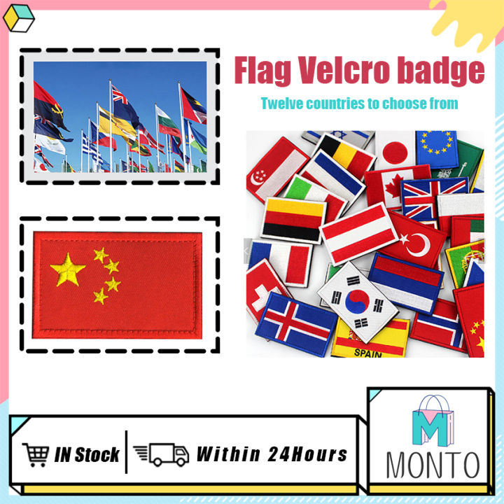 Asian Countries Velcro Flag Patches China Hong Kong Singapore Indonesia ...