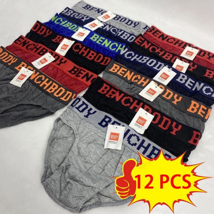 COD BEMCH/WALKER Cotton 12/6pcs Men's elasticity briefs Underwear high ...