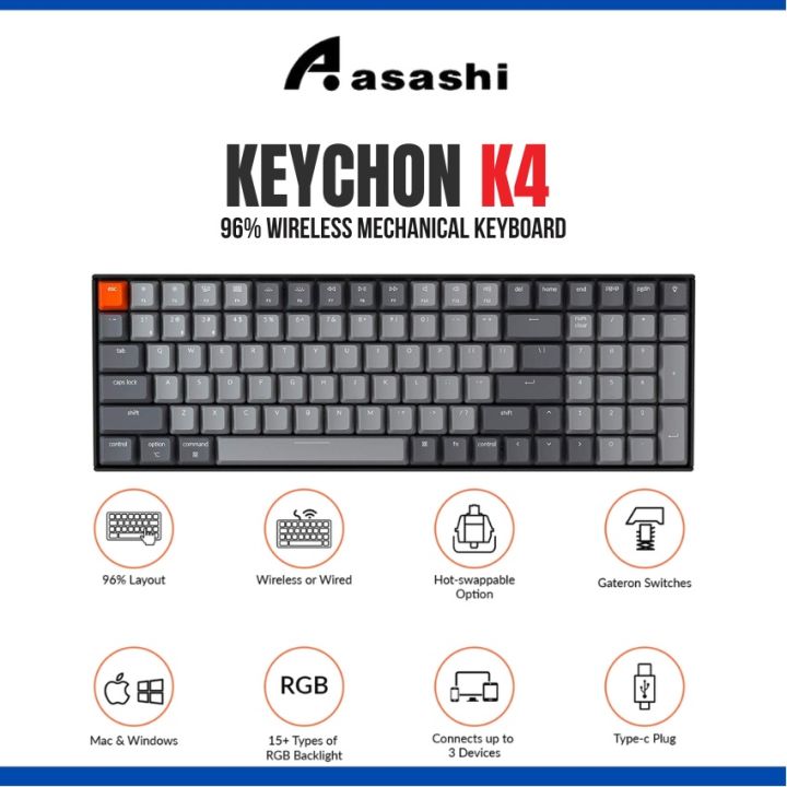 Keychron K4 Version 2 RGB Backlight Aluminum Wireless Mechanical ...