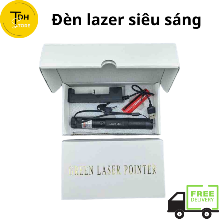 Đèn Pin Laser 303 💥Siêu Mạnh💥 Bút Laze Tia Sáng Xanh Cực Sáng, Chiếu Xa ...