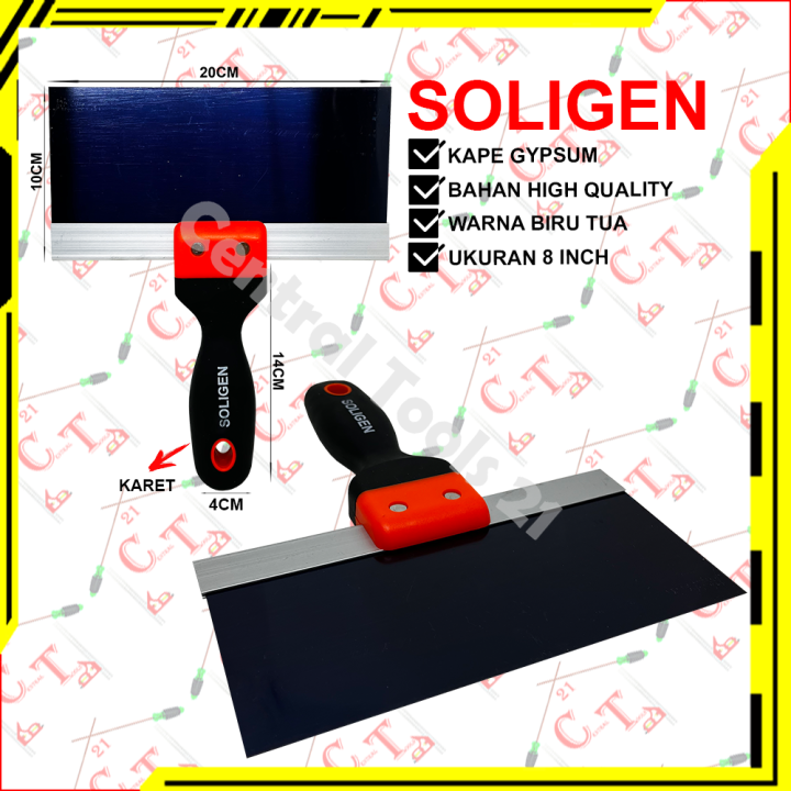 Scraper Gypsum Stainless Gagang Fiber Karet 8" Soligen / Kape Gipsum ...