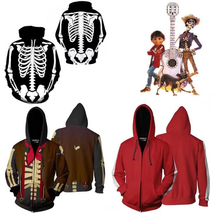 THF Coco Human skeleton Hoodie Men's Jacket Sweater Cosplay Miguel ...