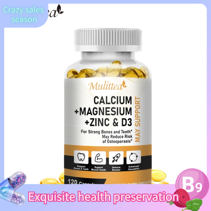 Mulittea Calcium Magnesium Zinc Capsules with Vitamind3 for Strong ...
