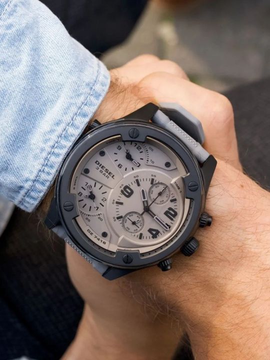 Authentic Diesel men's watch DZ7416 trend dark brown super dial ...