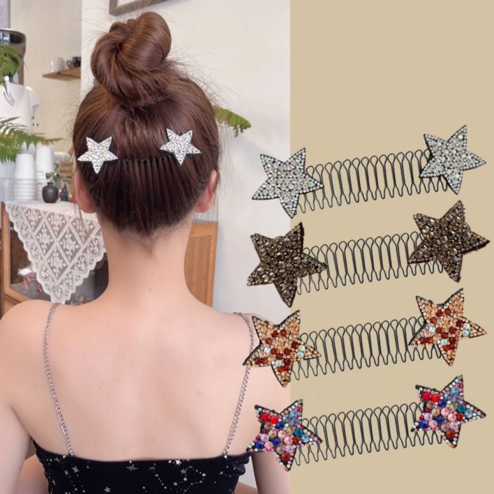 INGER Rhinestone U Shape Hair Styling Comb Butterfly Star Spring Hair ...