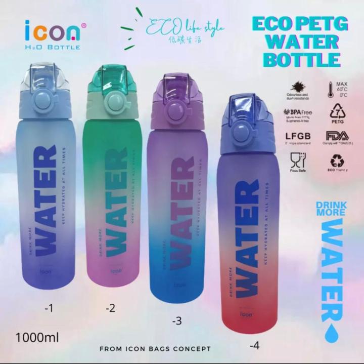 ICON Frosted Gradient Color Water Bottle BPA Free with Locking Flip-Up ...