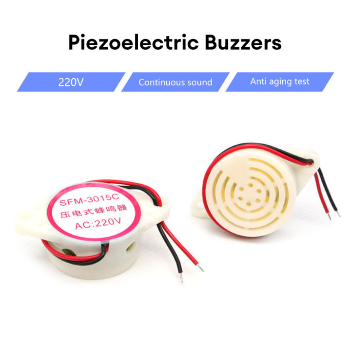 Buzzer Alarm Electronic Beep Buzzer AC 220V SFM-27 Active Piezo Buzzer Continuous Sounder ...
