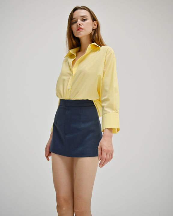 Patcha.co - เสื้อเชิ้ต oversize สีเหลือง - PCCT010 | Lazada.co.th