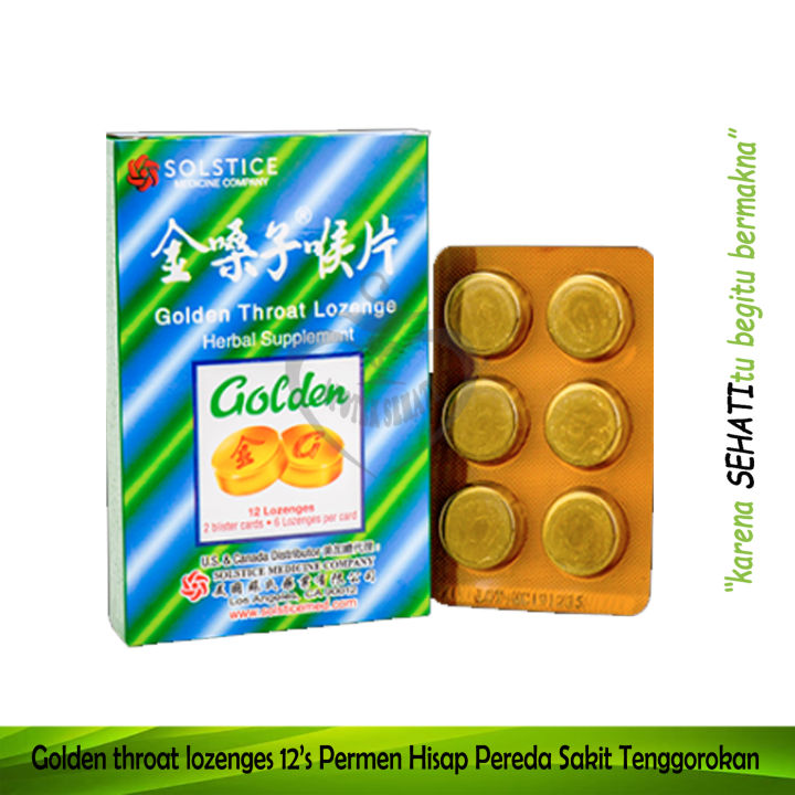 Golden Throat Lozenges Permen Hisap Pereda Sakit Tenggorokan | Lazada ...