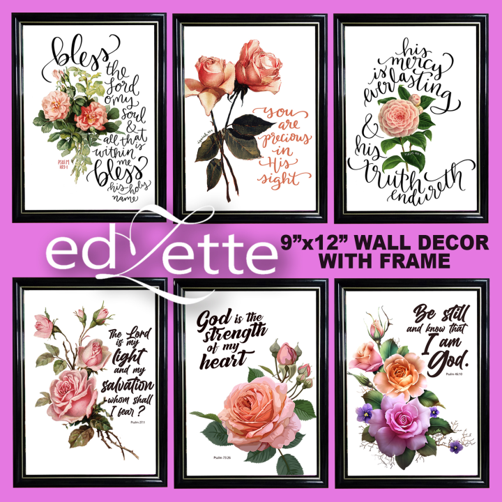 BIBLE VERSE WALL DECOR w/ frame (9.5x13 inches) Inspirational quotes ...