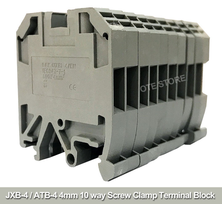 JXB-4-10 / ATB-4-10 4mm 10 Way Screw Clamp Terminal Block | Lazada