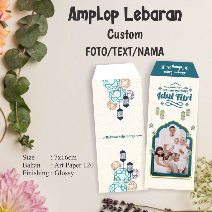 AMPLOP LEBARAN PREMIUM 2025 (ukuran 7x16cm) amplop lebaran custom foto dan nama | Lazada Indonesia