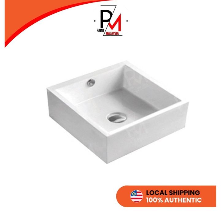ZELLA L-401B Square Counter Top Basin Bathroom Sink Table Top Wash ...