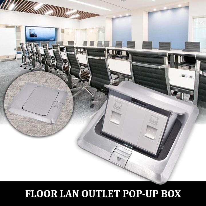 Aluminum Pop Up Floor Socket 2 Port RJ45 Socket Silver for Offices ...