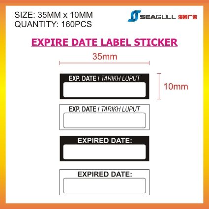 Expire Date Expiry Label Sticker Tarikh Luput Kalis Air Waterproof size ...