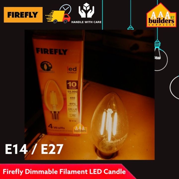 Firefly Dimmable / non-dimmable Filament LED Candle E14/E27 | Lazada PH