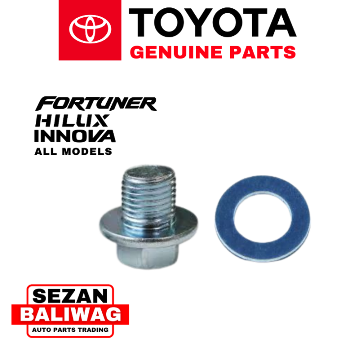 ORIGINAL TOYOTA DRAIN PLUG BOLT DRAIN PLUG GASKET INNOVA FORTUNER HILUX ...
