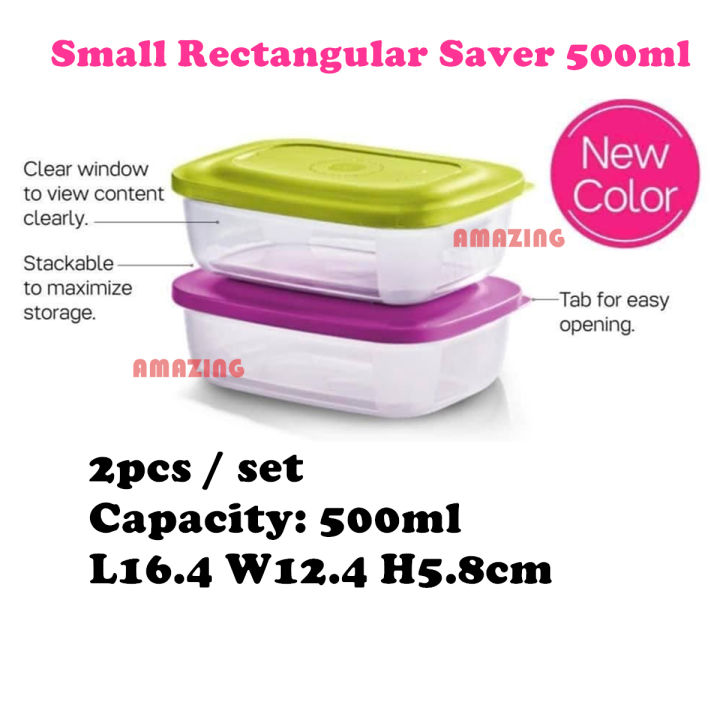 Tupperware Small Rectangular Saver 500ml/ Bekas makanan/ Food container ...