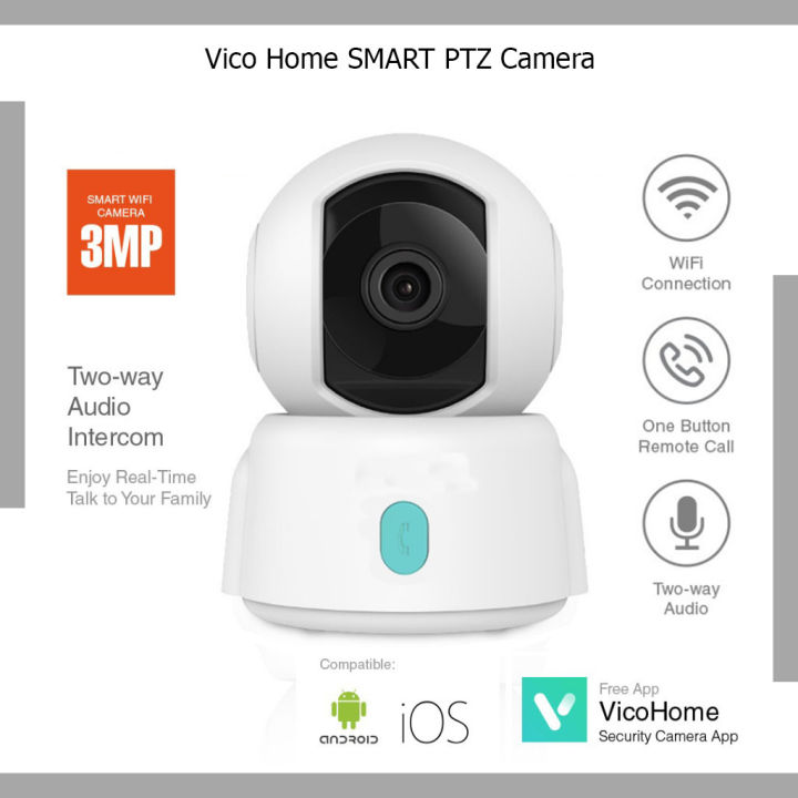 SMART CCTV PTZ CAMERA INDOOR 3 MP VICO HOME | Lazada Indonesia
