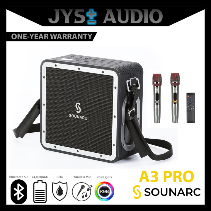 Sounarc by Tronsmart A3 Pro Portable Karaoke Bluetooth Speaker RGB Partybox with Two Wireless ...