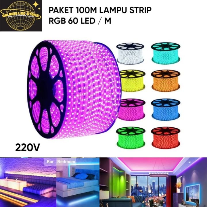 LAMPU LED STRIP RGB 60L 100M / LED STRIP / LAMPU DEKORASI | Lazada ...