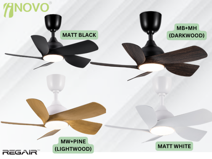 Regair Inovo ROZY 30/5B Ceiling Fan with Light DC Motor Remote Control ...