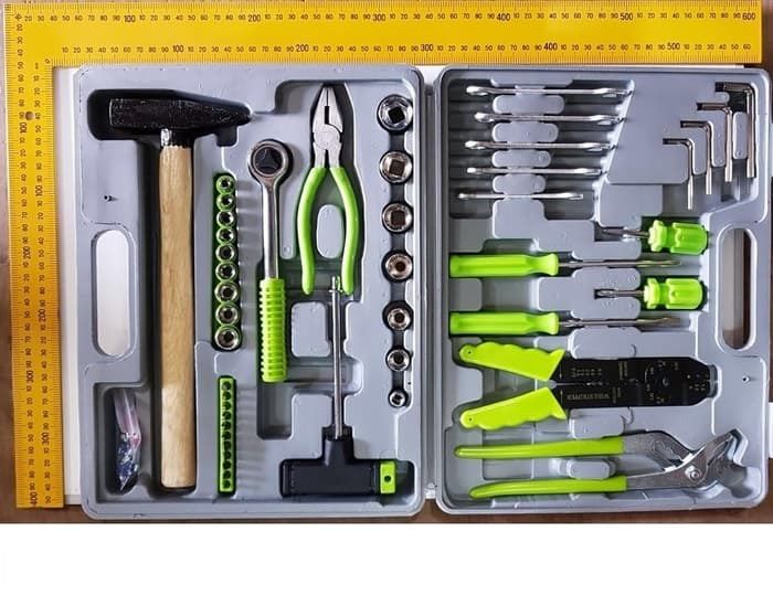 Tool Kit 100pc Home Set Kunci Alat Perkakas Tukang ToolKit Box Koper ...